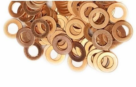 Шайба медная 6мм (6x10x1) 10 штук