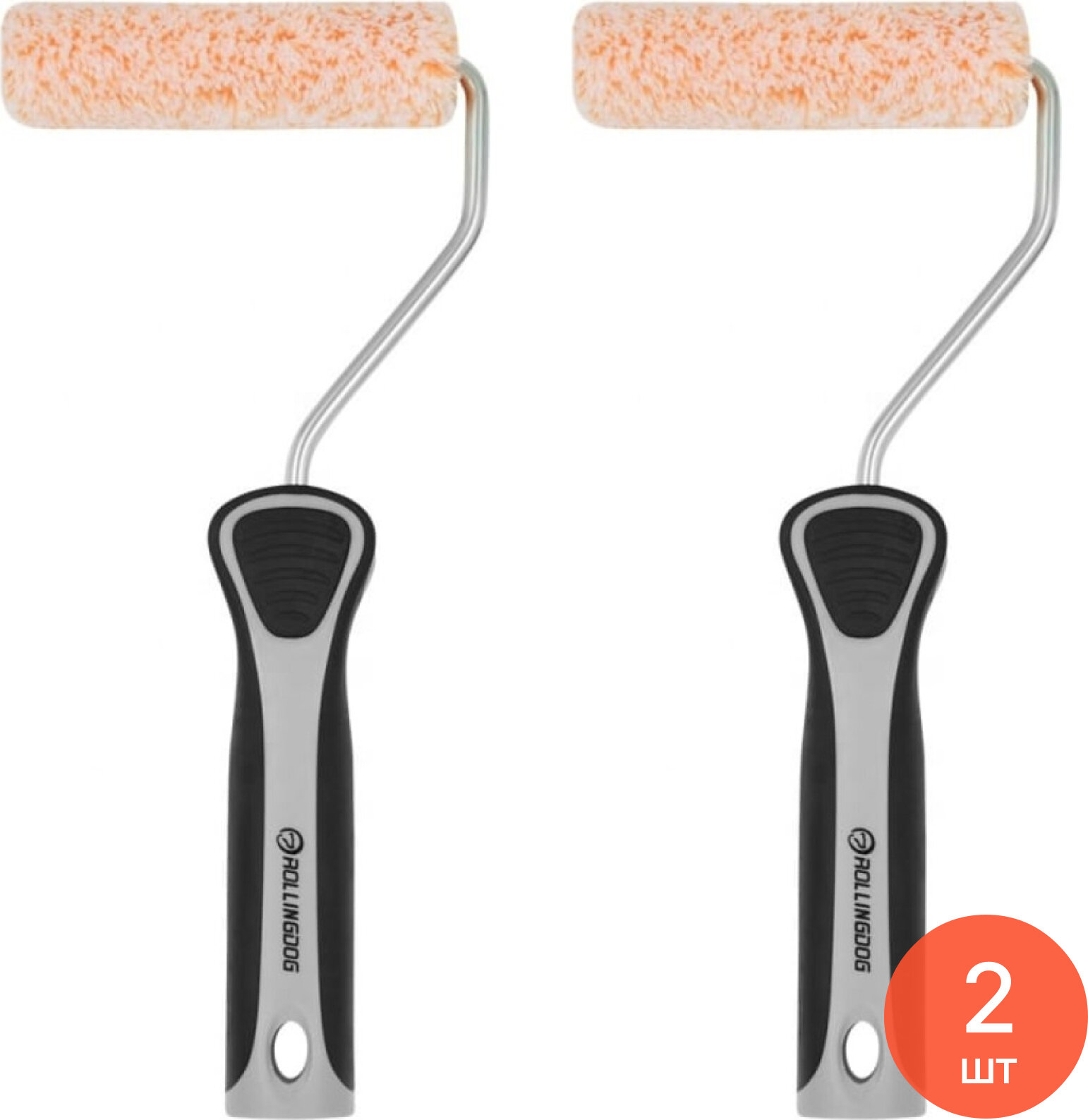 Валик малярный Rollingdog / Роллингдог SUPER-MICRO из микрофибры, ворс 10мм, посадочный диаметр 6мм, длина 100мм / ручной инструмент (комплект из 2 шт)