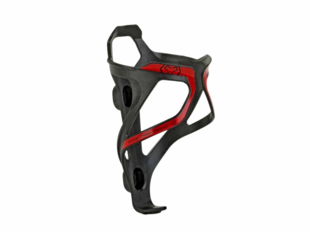 Карбоновый флягодержатель велосипедный 26г Author АCP-X26 KARBON Blk-Red, черно-красный