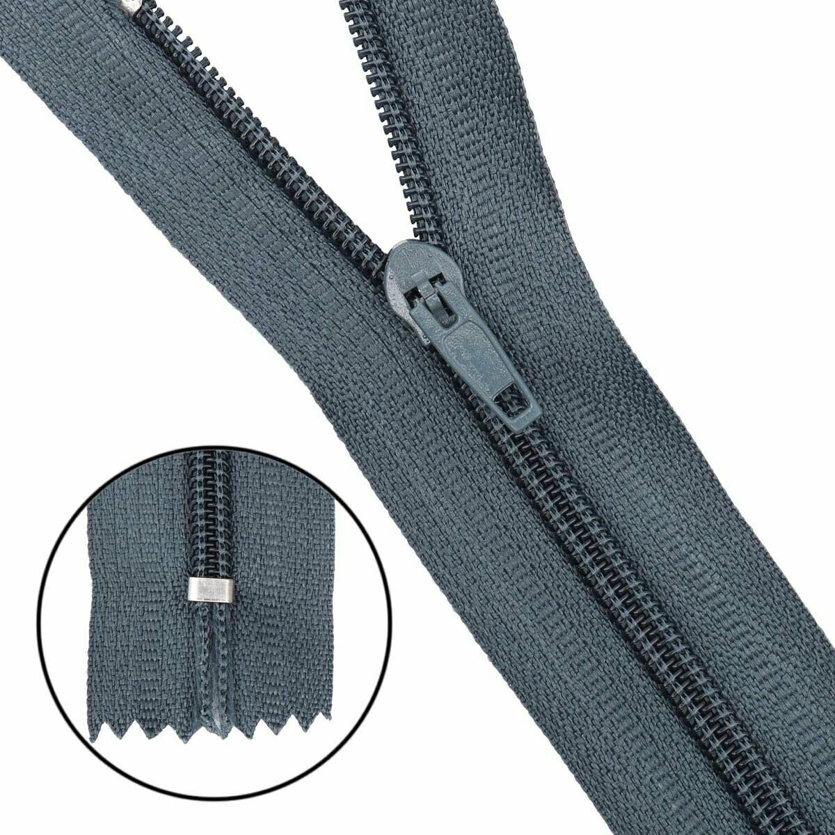 Молния брючная p/l Т4 - 20см (F321 т. серый)