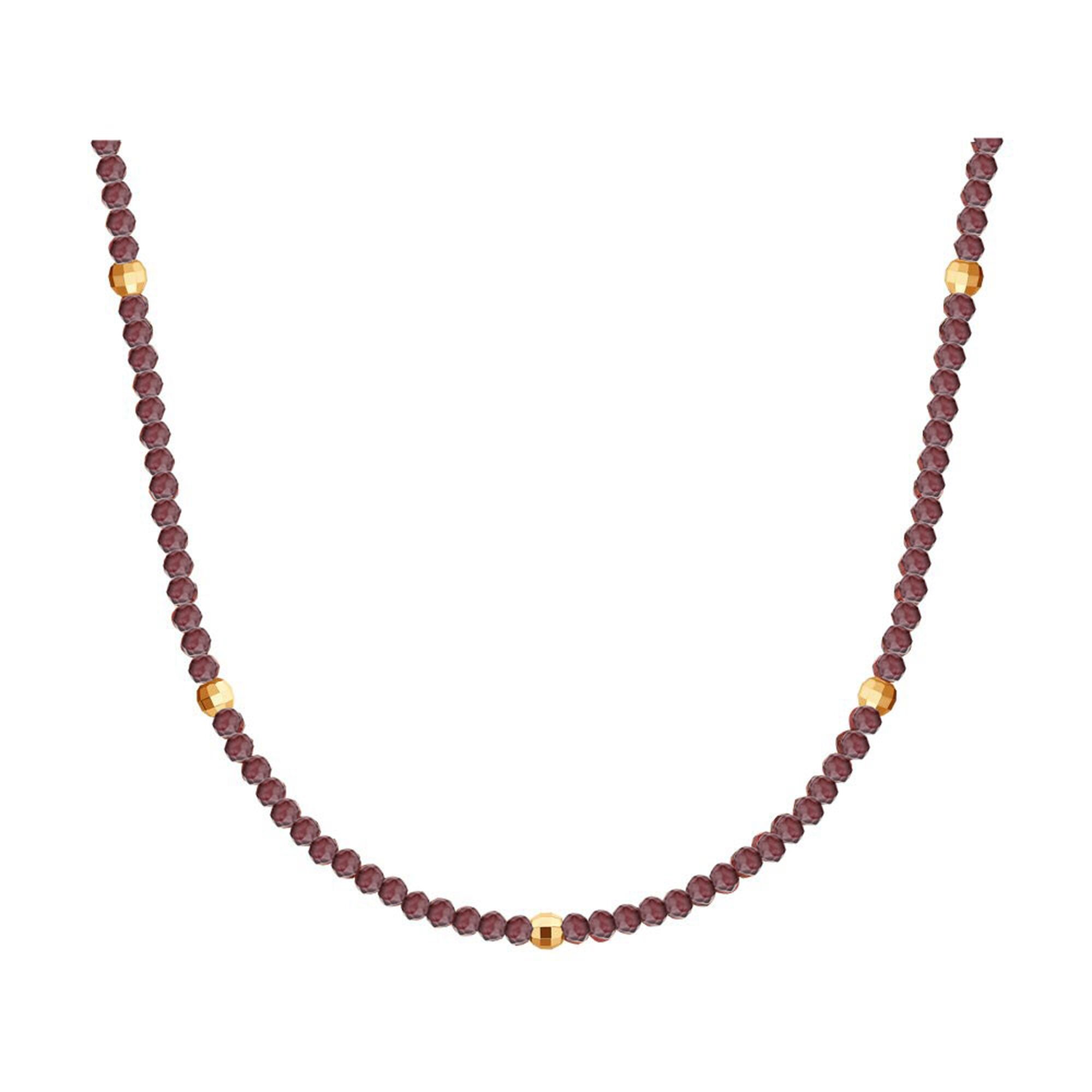 Колье, красное золото, 585 проба, гранат