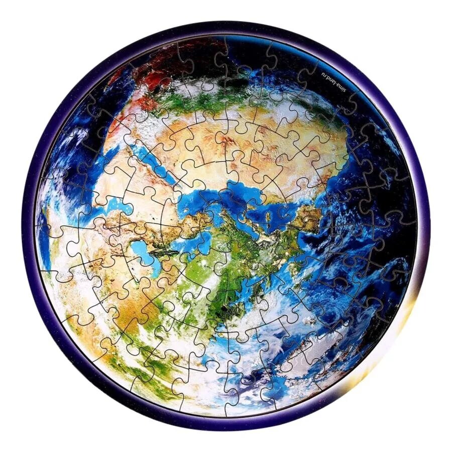 Пазл деревянный «Земля», 20 х 20 см, 73 детали