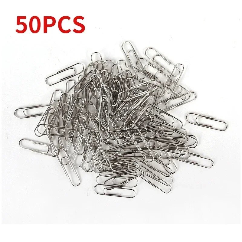 Металлические серебряные скрепки из нержавеющей стали 50PCS