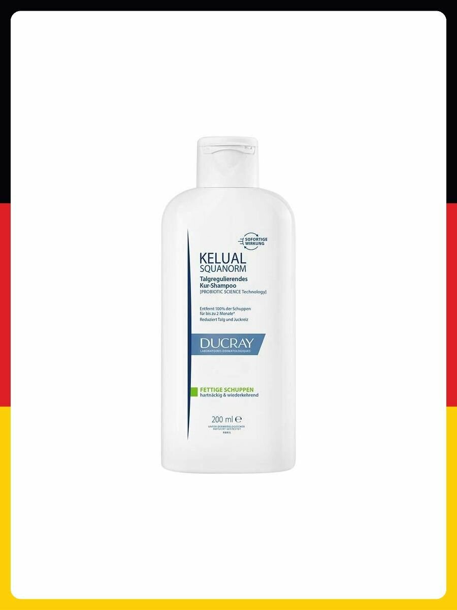 Шампунь для волос Ducray Kelual Squanorm anti-dandruff greasy, 200 ml