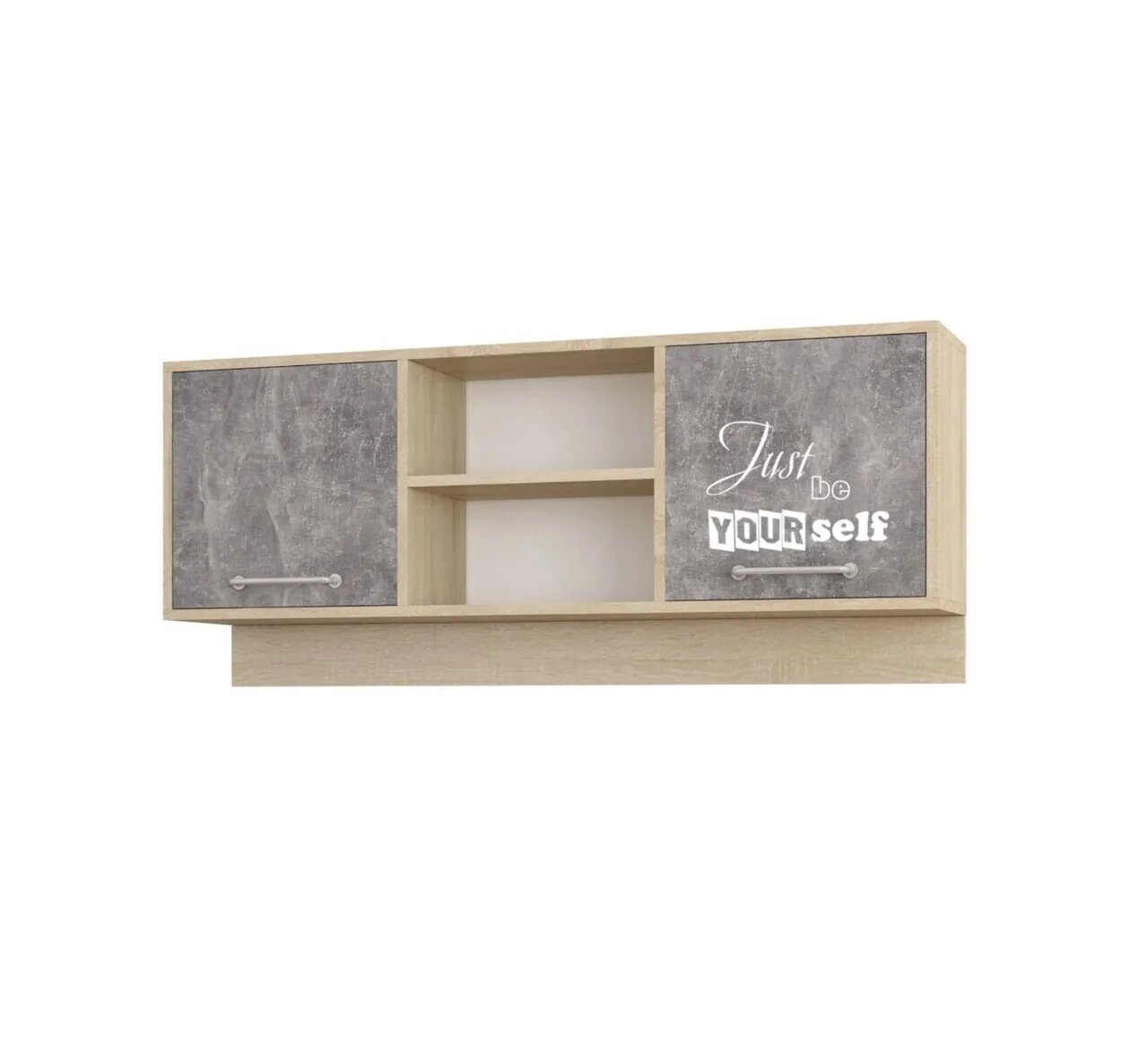 Навесная секция «Колибри Лофт» (Дуб сонома/Ателье светлое/Акрил Белый) 120х25х50