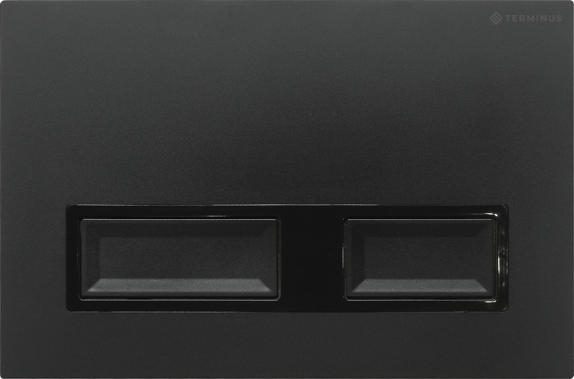 Сенсорная клавиша смыва для инсталляции Terminus Classic кнопка прямоугольник цвет чёрный матовый