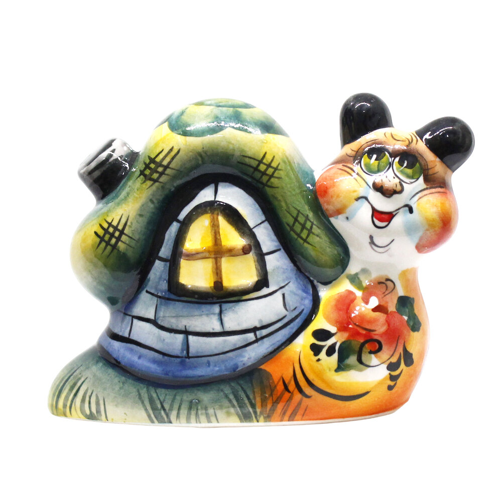 Фарфоровая фигурка ручной работы "Улитка Смув", (Цветная роспись)