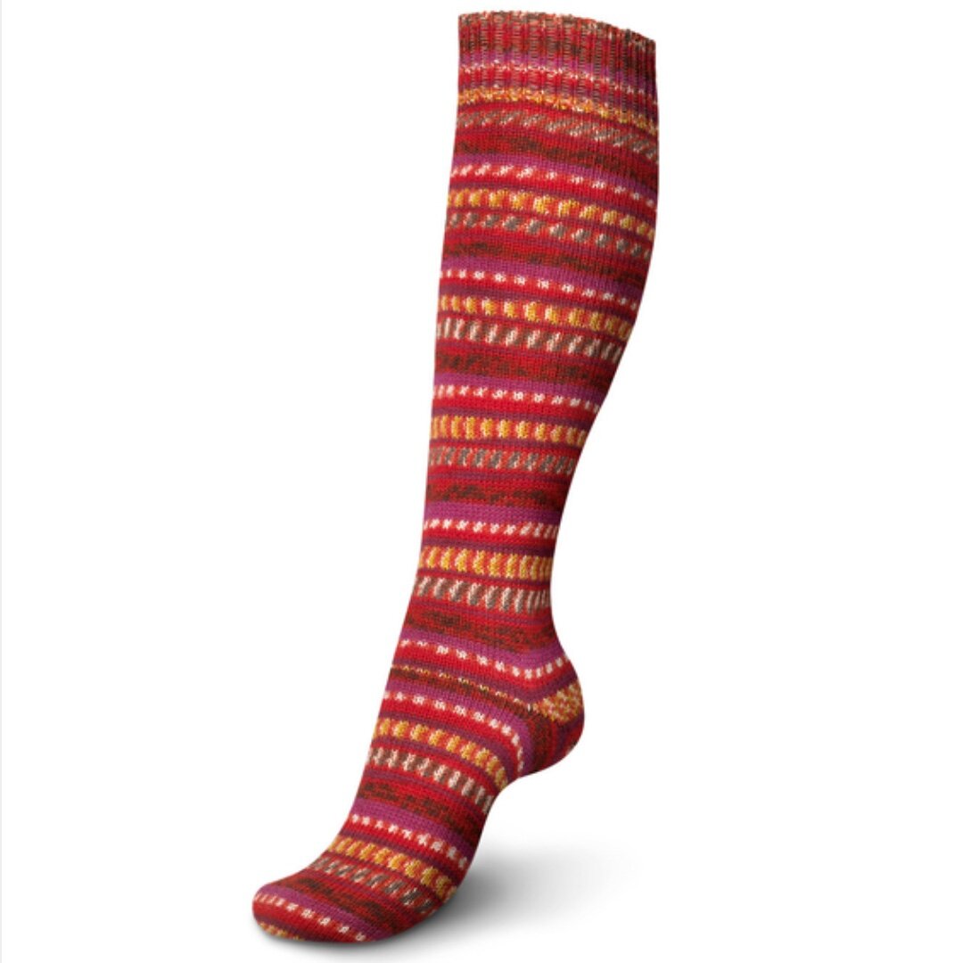 Regia 4-fadig Color 100g / Регия 4 нитки 100г/ пряжа Regia, 4 нитки, MEZ, 9801269 (09375, rio color (рио), красный/оранжевый/розовый)