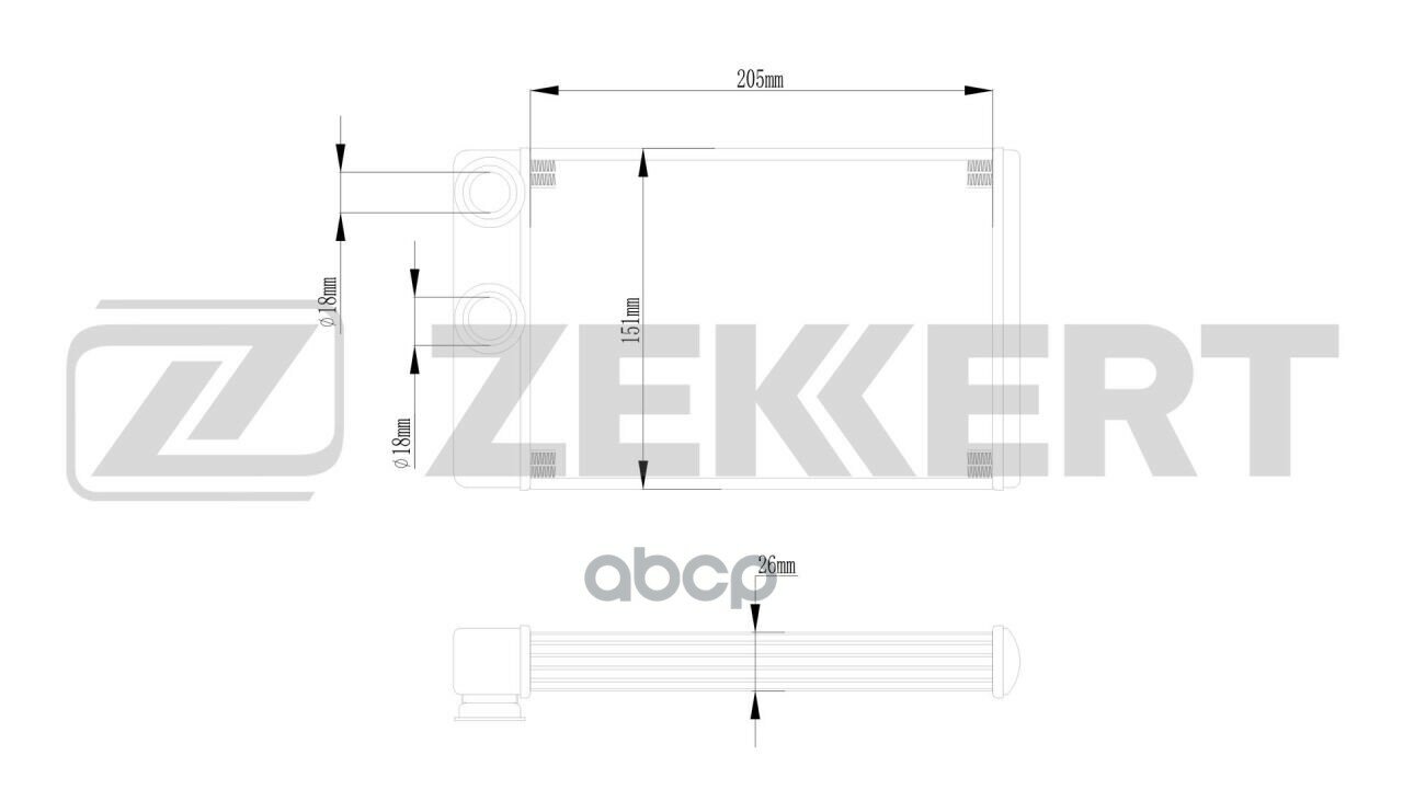 Радиатор Отопителя Opel Insignia A 08- Meriva B 10- Chevrolet Cruze (J300 J305) 09- Malibu (V300 Zekkert арт. mk-5144