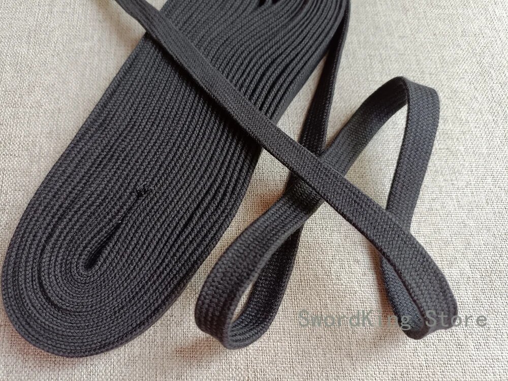 Синтетический шелк Ito Sageo для японских мечей Черный, 1000CM, Black cotton