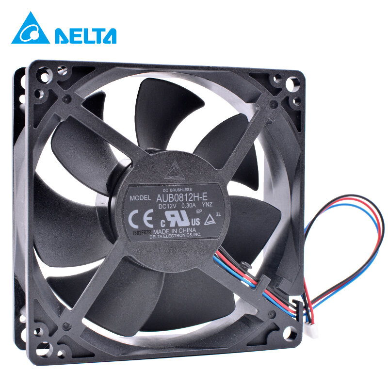 Оригинал Новый DELTA AUB0812H-E YNZ 8cm 8025 12V 0.3A 8CM 3 wire projector axial Вентилятор охлаждения