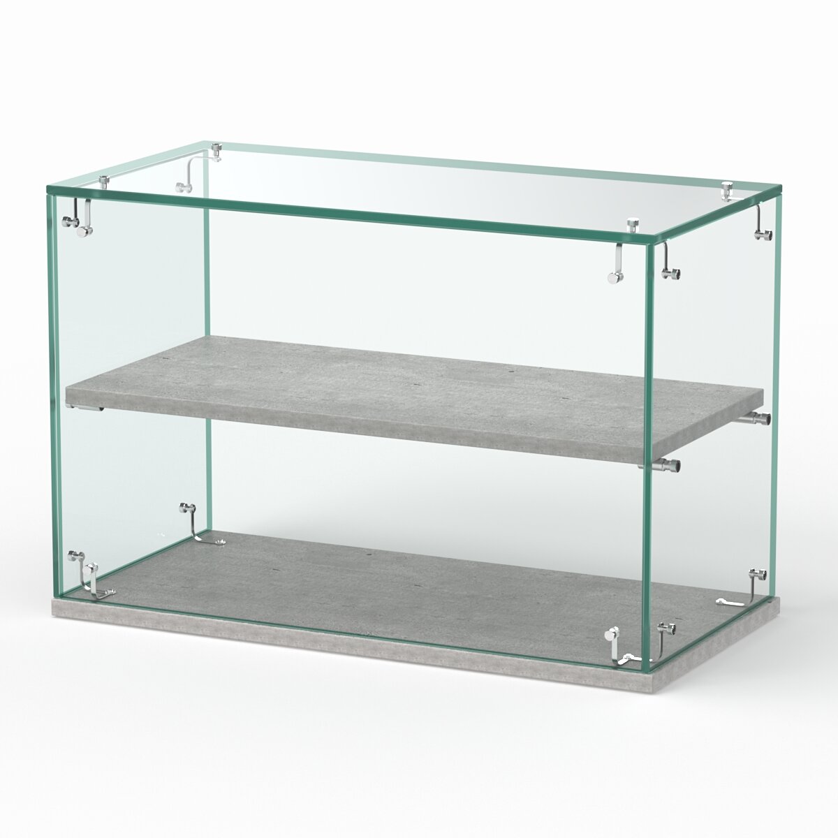 Витрина "сладость" №14А-О-П для выпечки настольная с прямыми полками без дверок пдсп, Метрополитан Грей