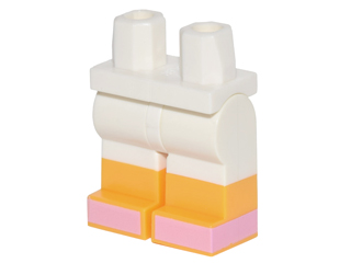 Hips and Legs with Bright Light Orange Lower Legs and Bright Pink Feet Pattern, 970c00pb0515 White U