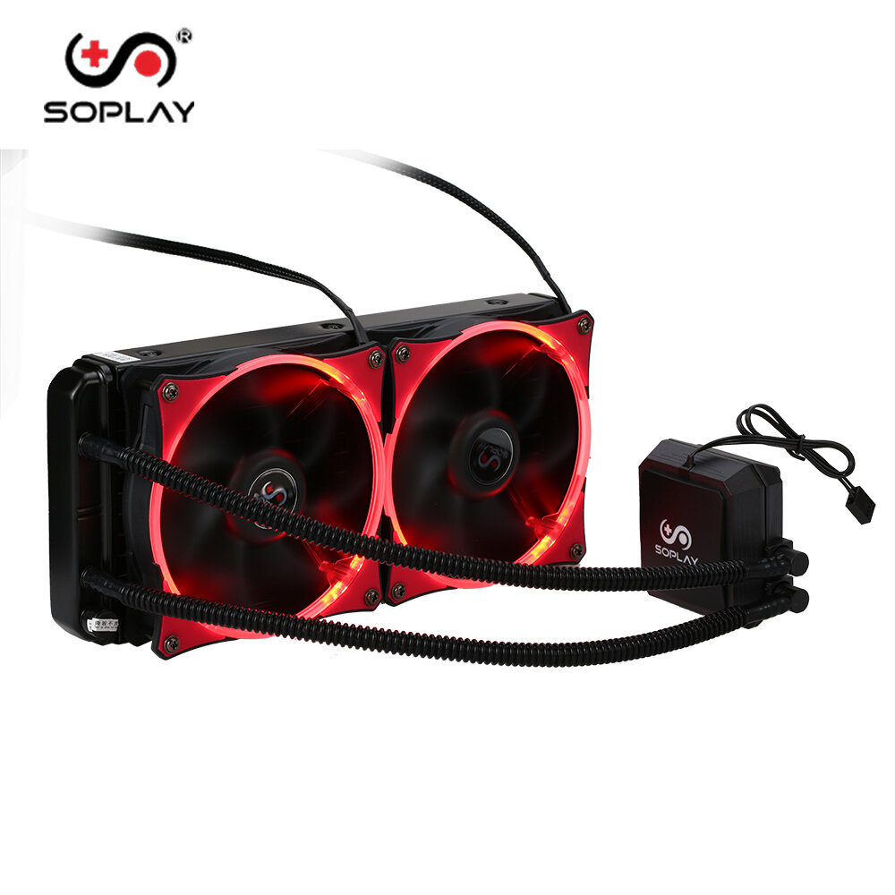 SOPLAY Liquid Freezer Water Liquid Cooling System CPU Cooler Hydraulic Bearing 120mm Dual Adjustable PWM Вентилятор Colorful LED Light