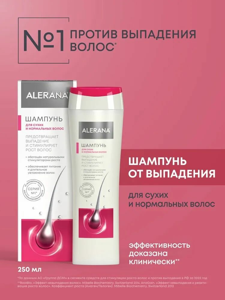 Алерана, шампунь от выпадения для сухих и нормальных волос, 250 мл