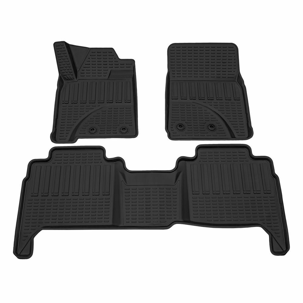 Коврик салонный полиуретановый (черный) для Toyota Land Cruiser 200 (15-21) (Борт 4см)