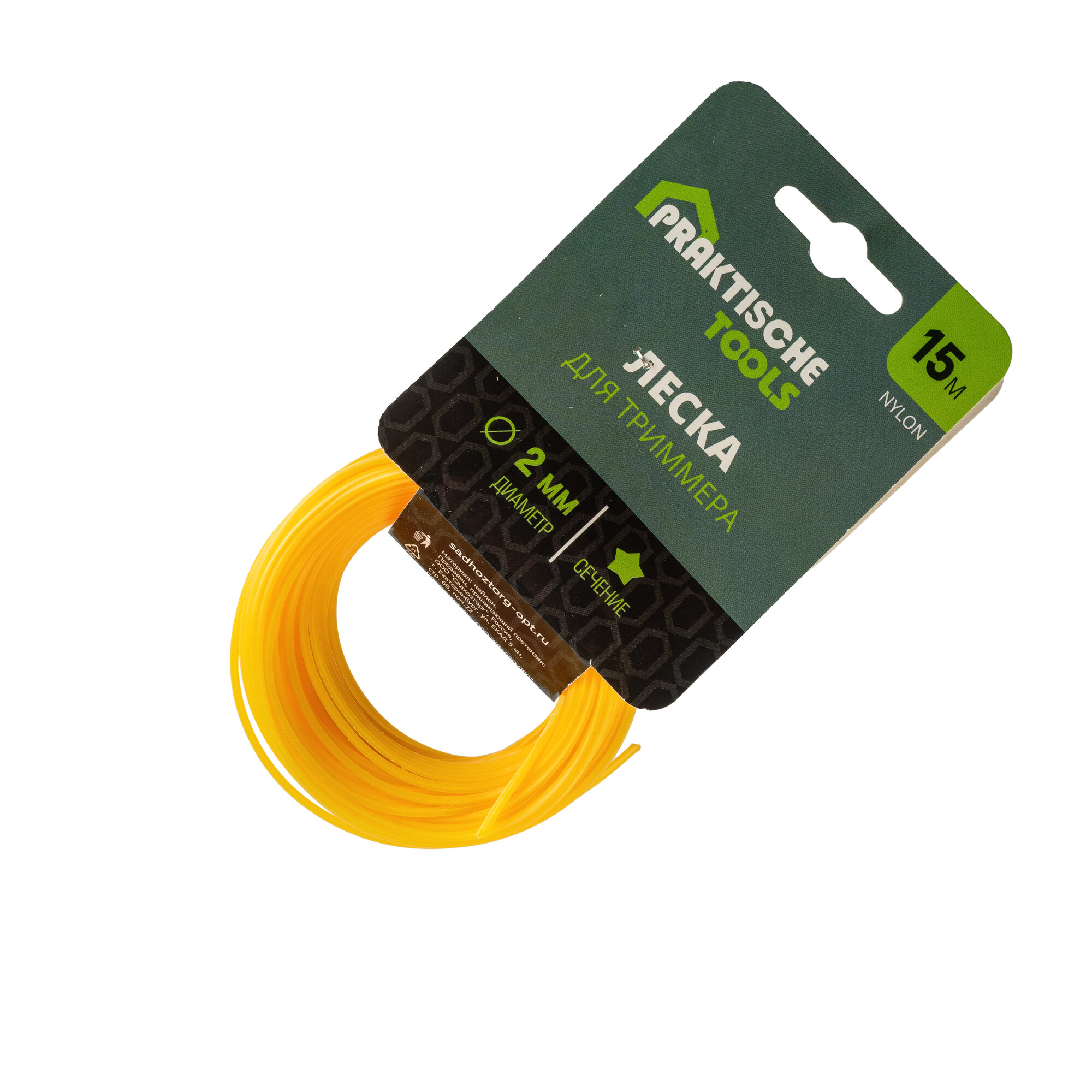 Леска для триммера садового PRAKTISCHE TOOLS звезда d=2,0 мм L= 15 м