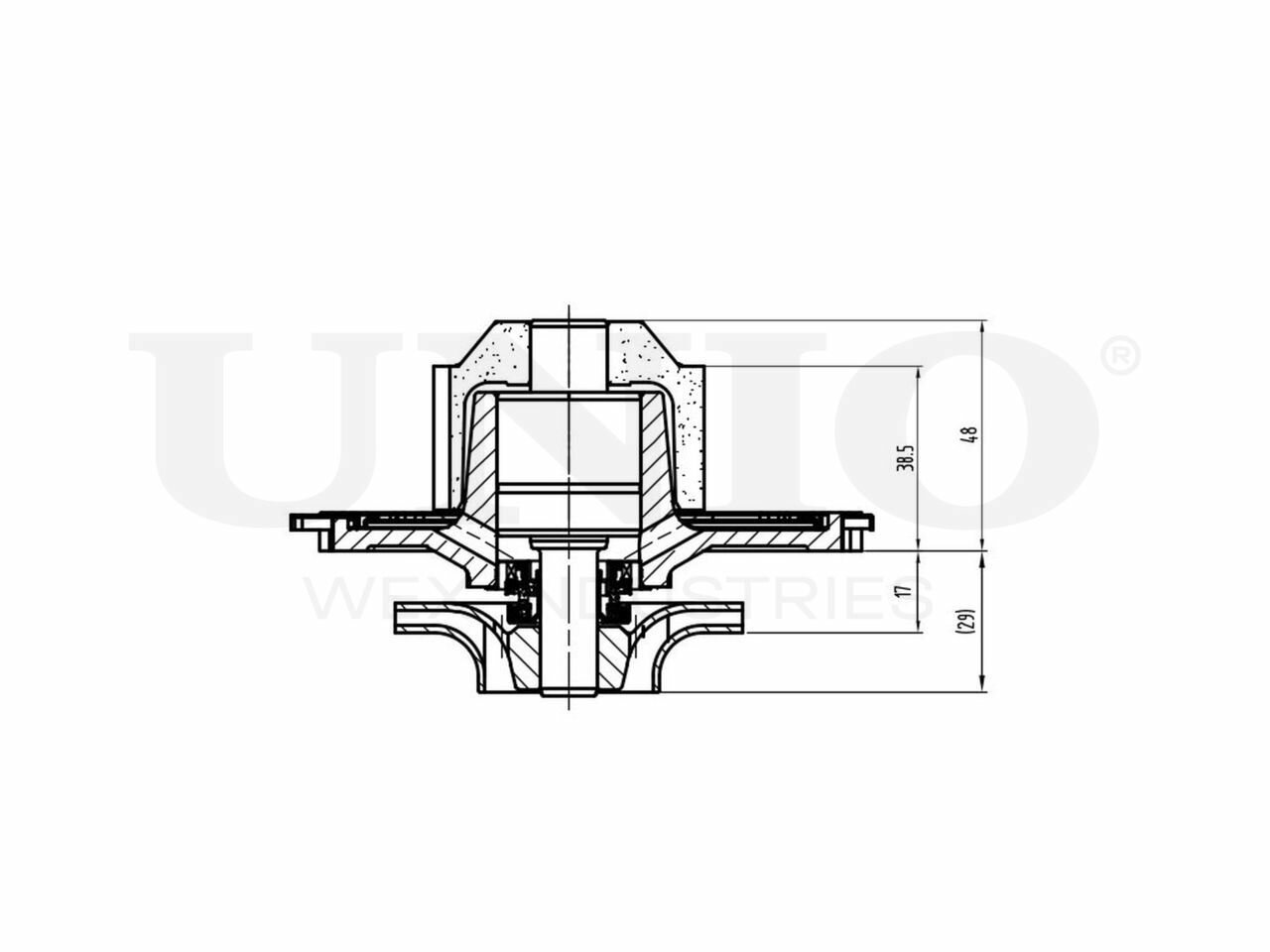 Помпа, водяной насос, для Форд Фокус II, III 04-, Мондео IV, V 10- Куга II 16- Ford Focus Mondeo Kuga 16- артикул WAP-10159 производителя UNIO