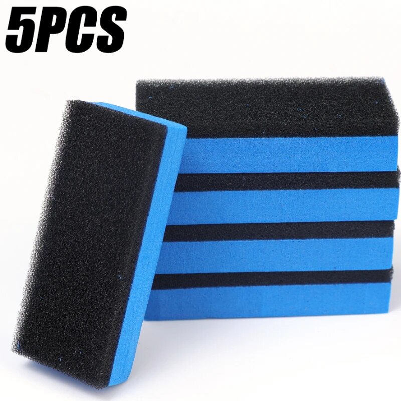10X автомобильный губчатый блок для очистки восковой полировки, инструмент, автомобильная губка, черный, синий, двусторонняя губка, ручной шлифовальный блок, уход за автомобилем 5pcs