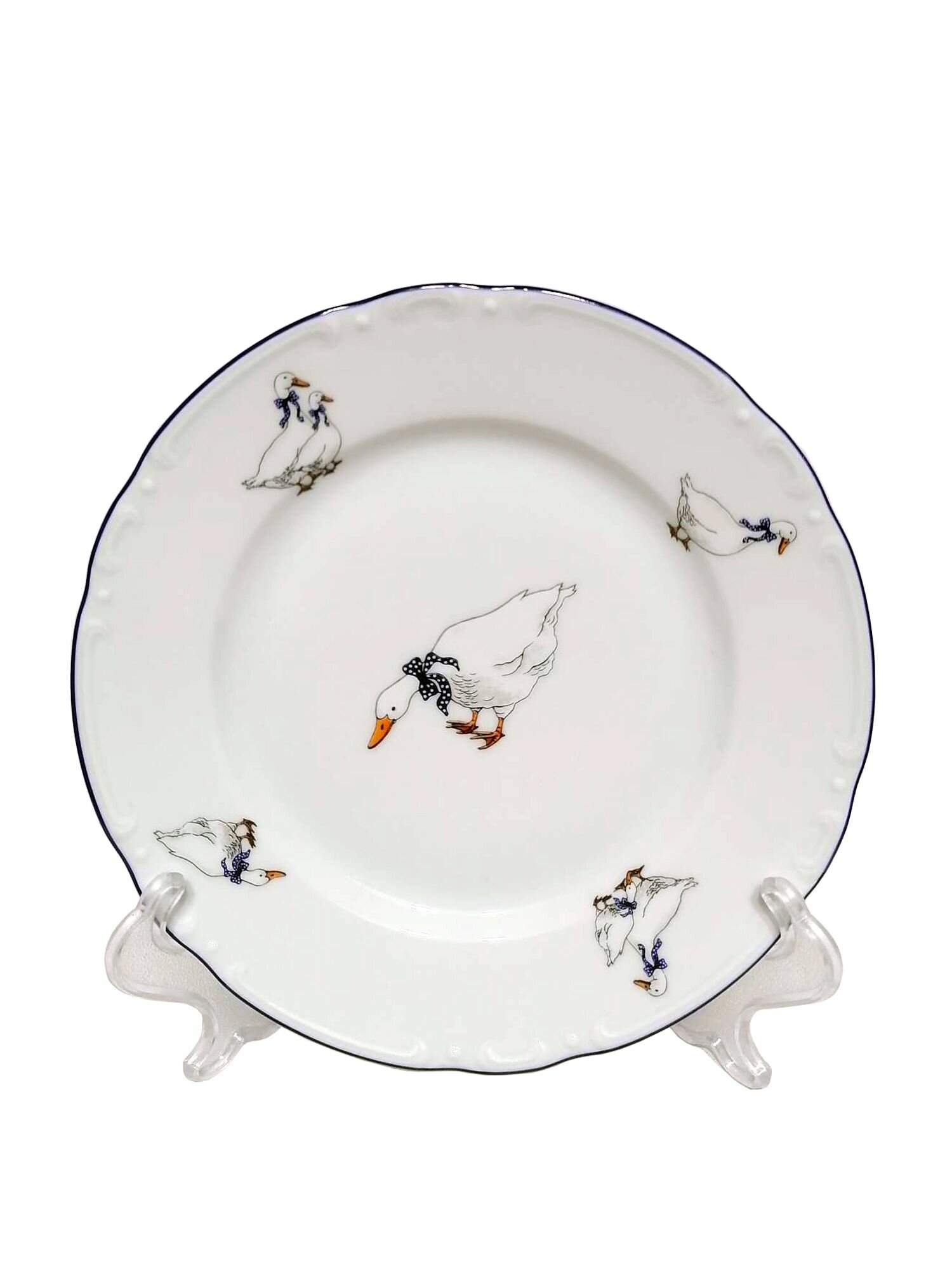 Тарелка десертная "Констанция" 17 см, декор "Гуси"