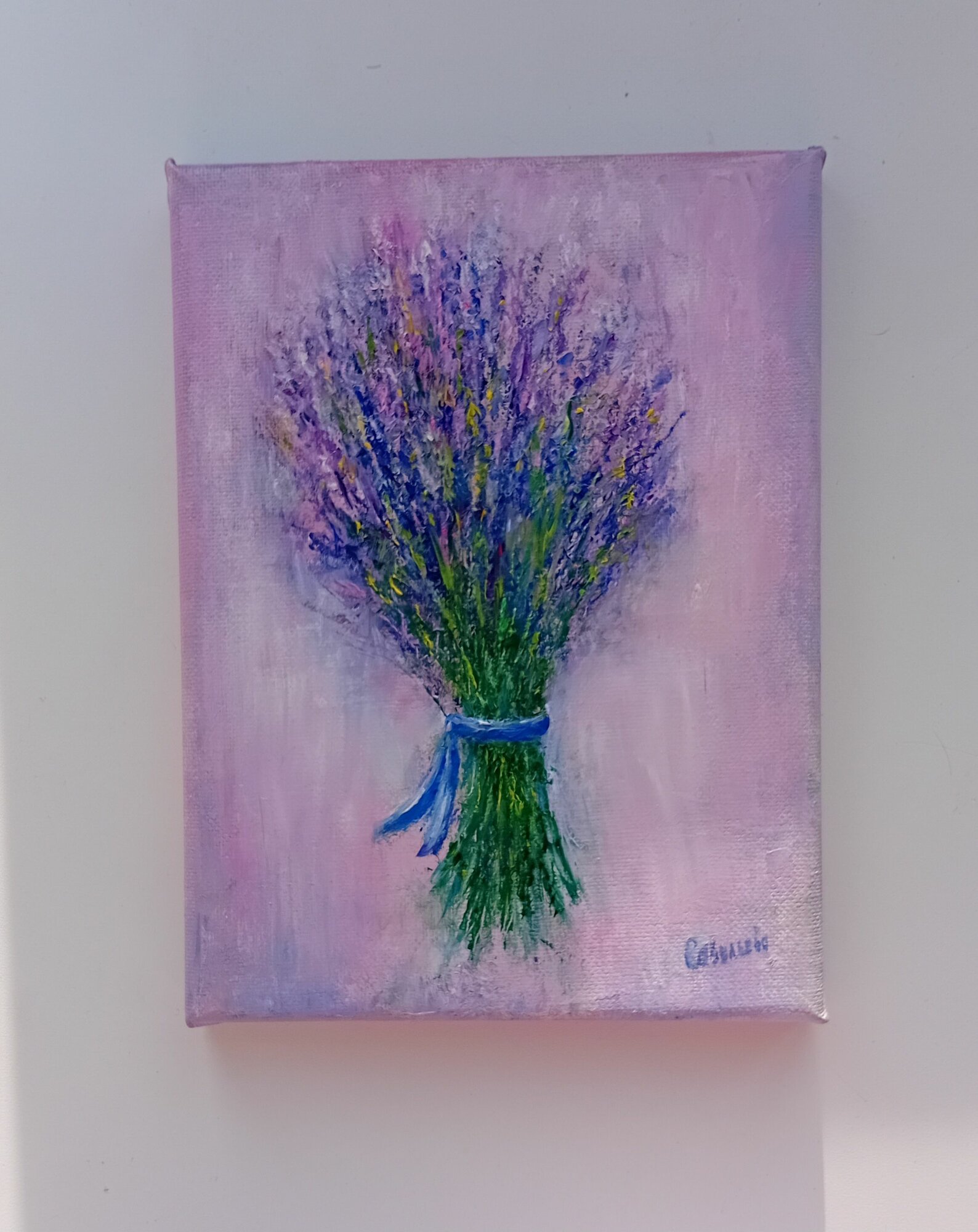 Картина маслом "Букетик лаванды"