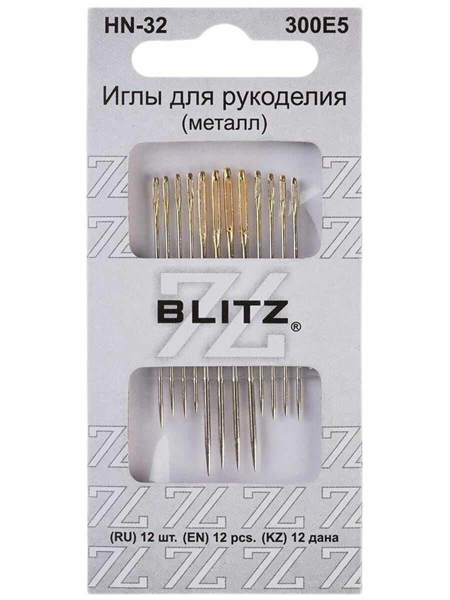 Иглы для шитья и рукоделия BLITZ HN-32 300E5, 12 игл