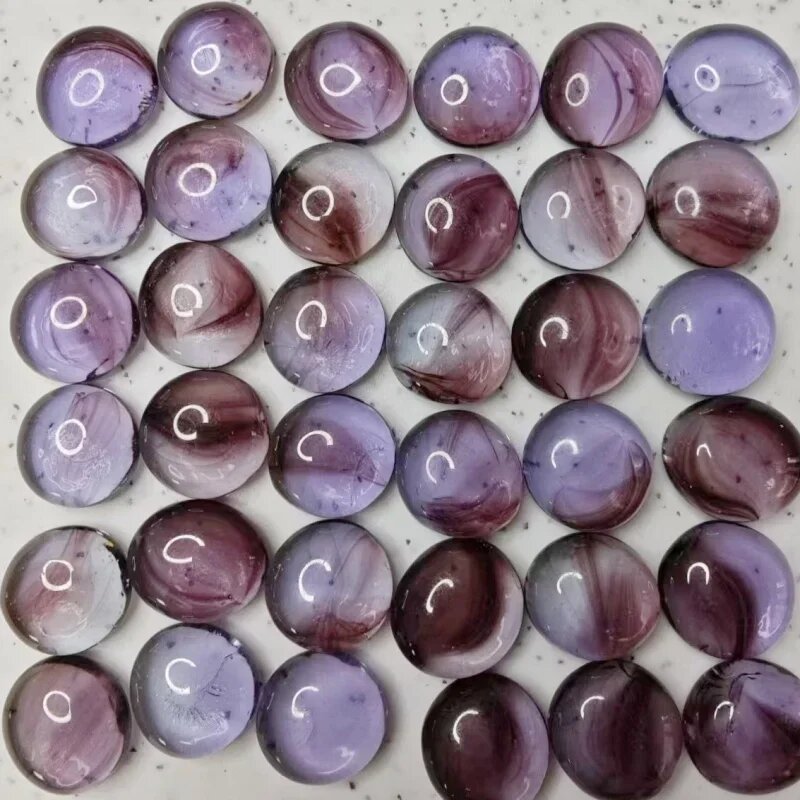 Стеклянные сплюснутые бусины для мозаики Фиолетовый, Grape Purple