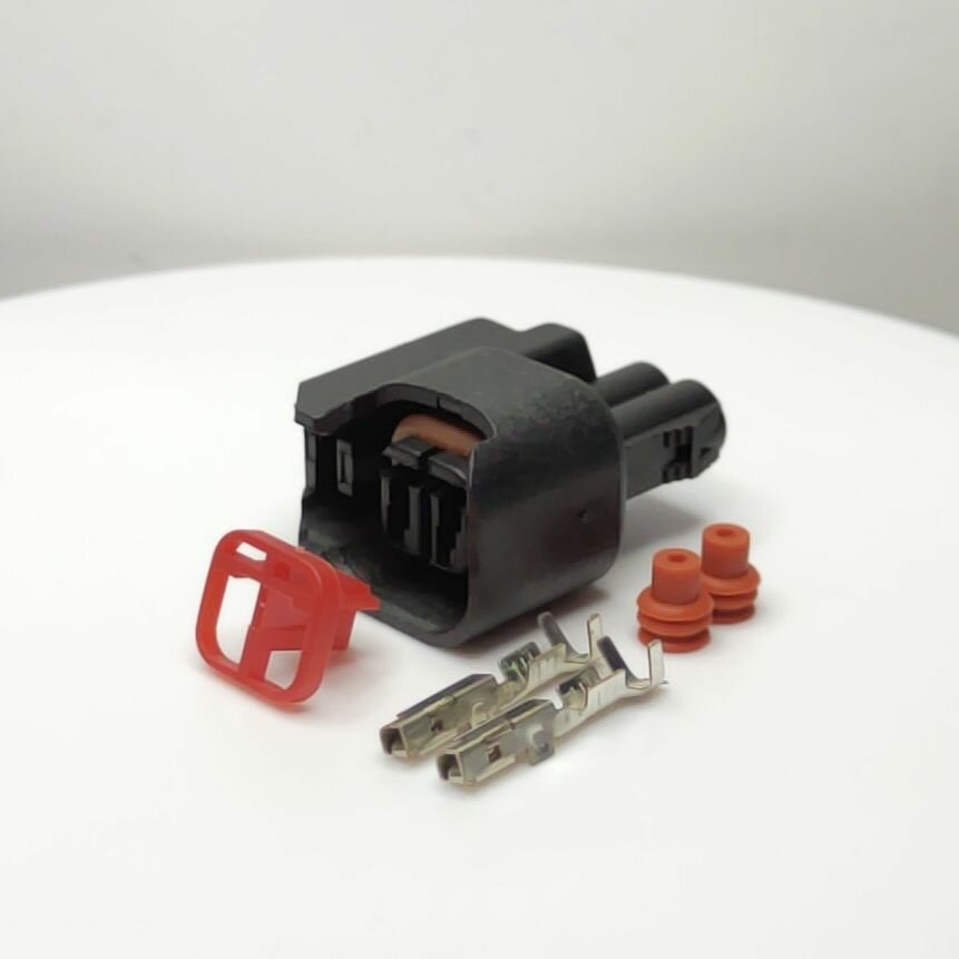 Разъем (колодка, фишка) 2 контактный (2 pin) 7283-5967-30 топливной форсунки Bosch EV6 EV14 USCAR, датчика ABS, кондиционера, заднего хода Ford Volvo Chevrolet