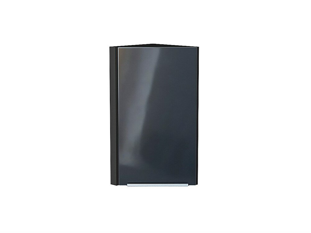 VVT Шкаф верхний торцевой Фьюжн Graphite, Anthracite, 720 В*Ш*Г 716*300*306, фасад МДФ Anthracite, корпус Graphite Anthracite