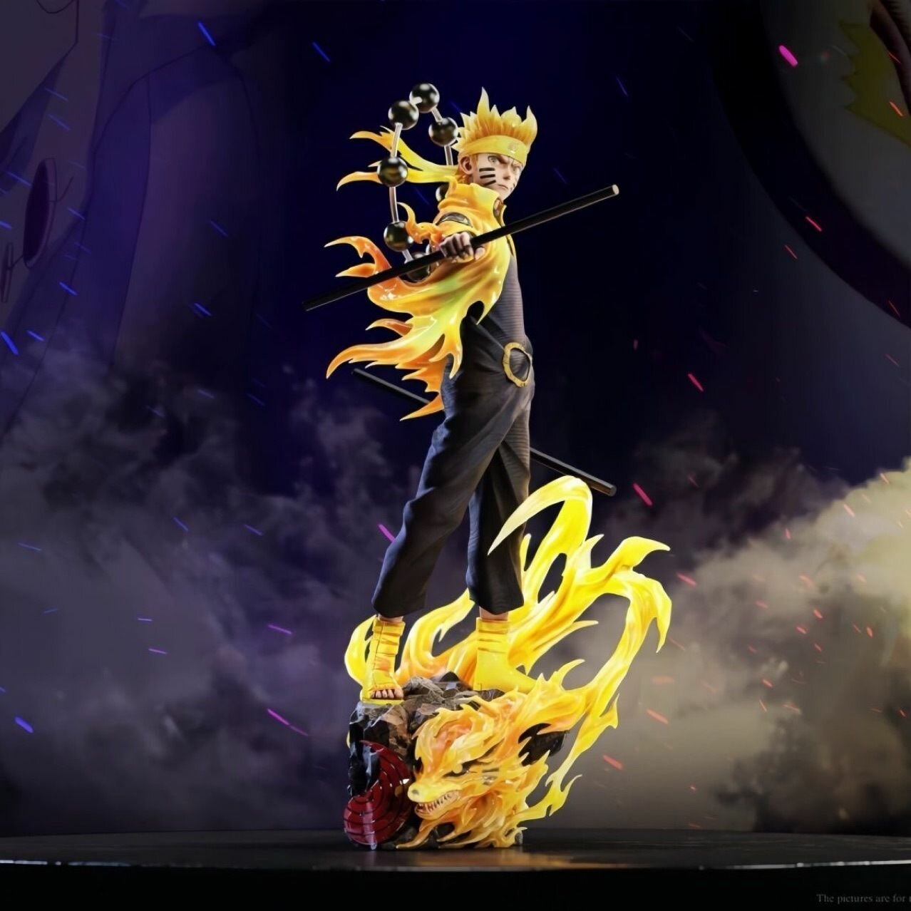 Аниме фигурка Наруто, Наруто Узумаки, Саске Учиха , 38см