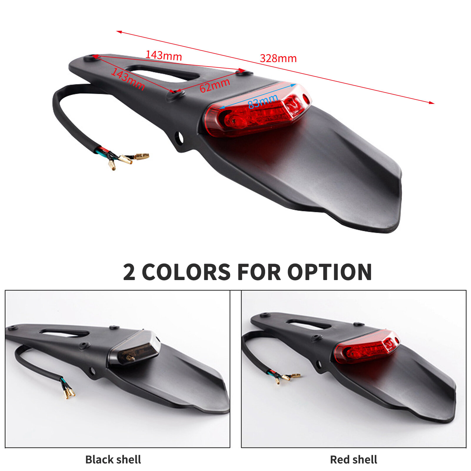 Универсальный брызговик для внедорожной техники, заднее крыло мотоцикла со светодиодным задним фонарем