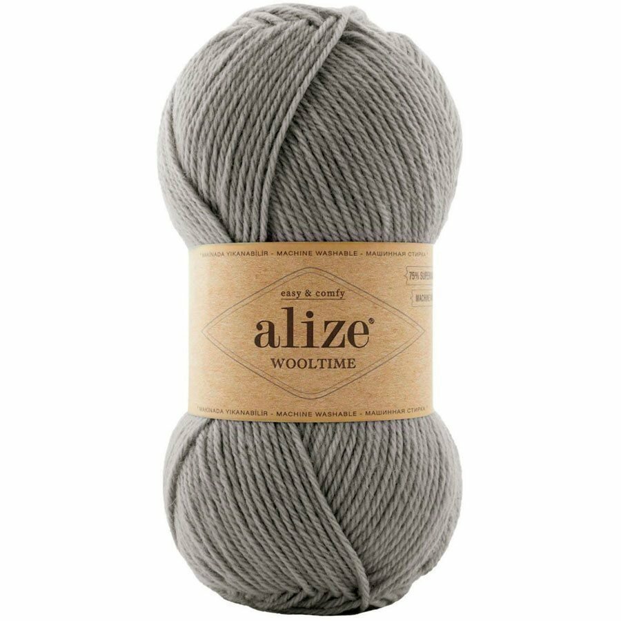 Пряжа Alize WOOLTIME 283 серо-бежевый (5 мотков)