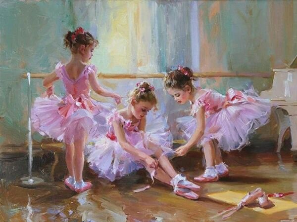 Алмазная картина "Девочка-балерина" алмазная огранка 40х50 см,40X50CM, белый