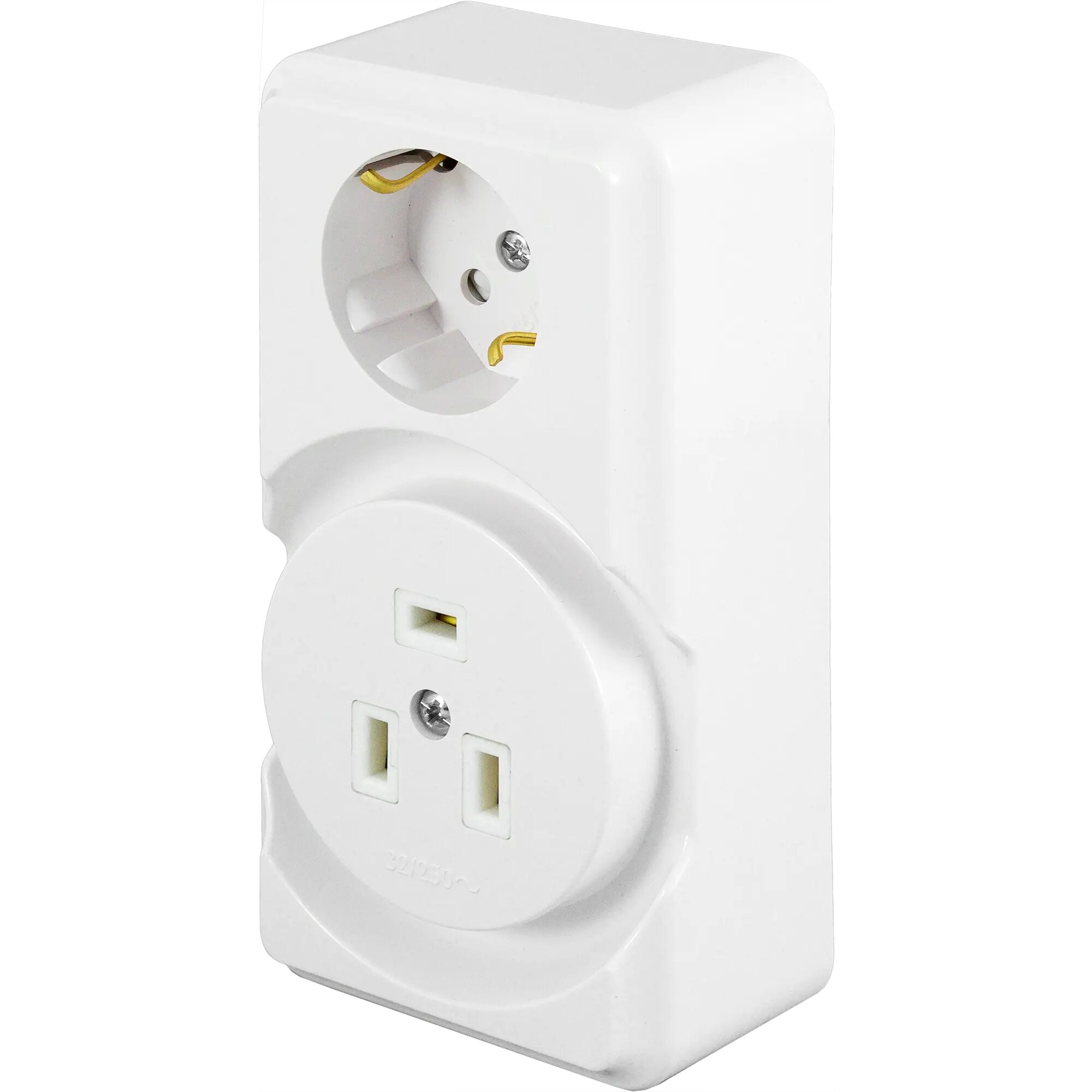 БРА32-016 Розетка с заземлением на 32 А 220 В белого цвета для бытовой сети