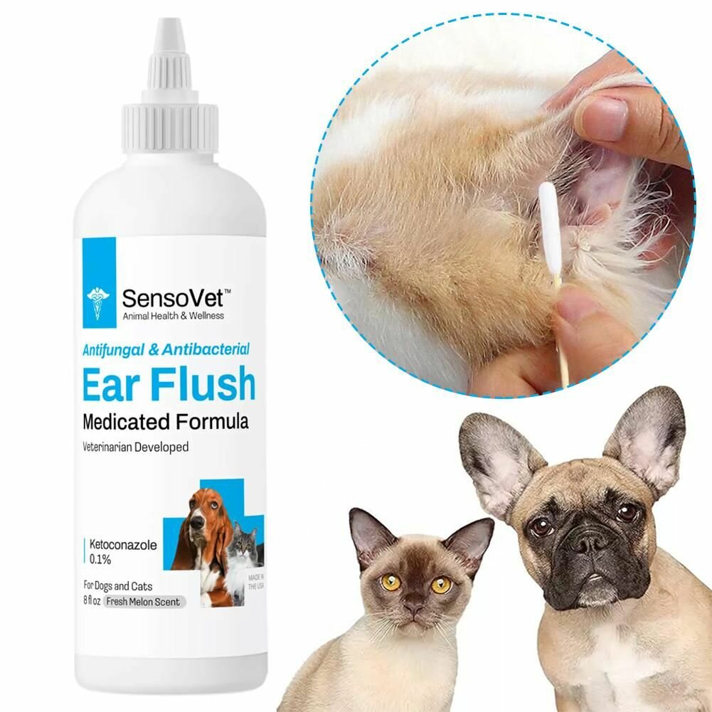 Лечение ушных инфекций, лечебные промывания и очистители для собак и кошек