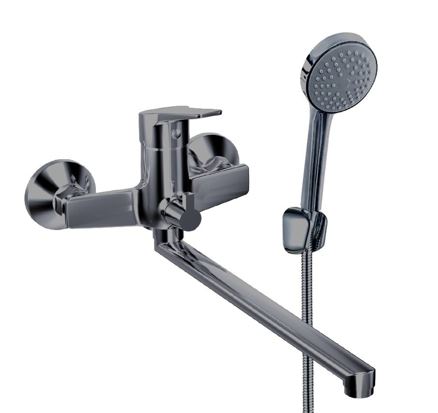 Смеситель для ванны Esko Marburg однорычажный с лейкой и шлангом цвет графит