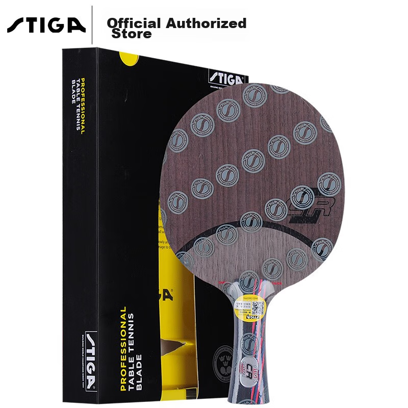 STIGA Carbon Table Tennis Blade, Penhold Grip, Red And Black Carbon King 7.6 CR, Offensive Type