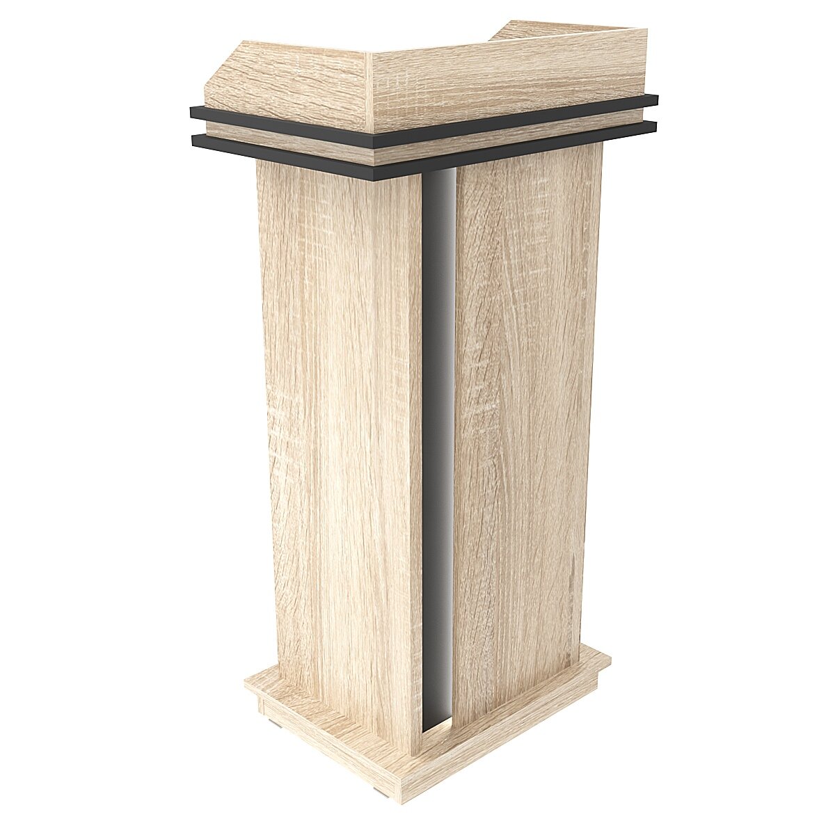 Трибуна-кафедра для выступлений Конференс №19А, Дуб Сонома + Черный. Производитель товара - компания ТОБ.