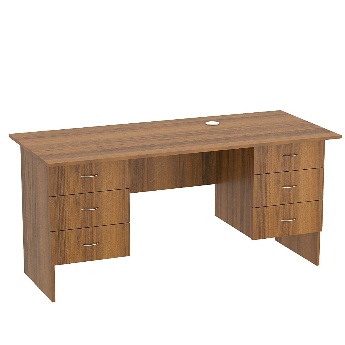 Стол двухтумбовый офисный С-07, Орех. Производитель товара - компания ТОБ.