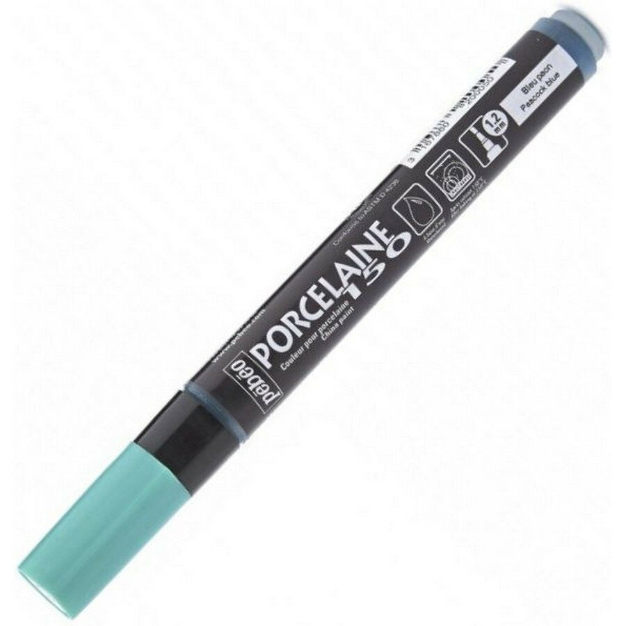 Маркер для декорирования по фарфору и керамике Pebeo Porcelaine 150 Круглый наконечник, 1,2 мм, голубой (Pebeo 020005)