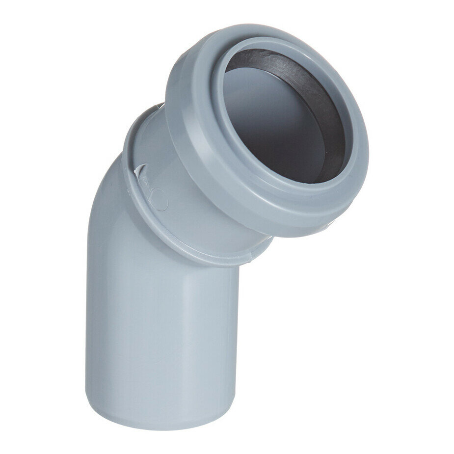 Отвод d40 мм 45 град. пластиковый для внутренней канализации