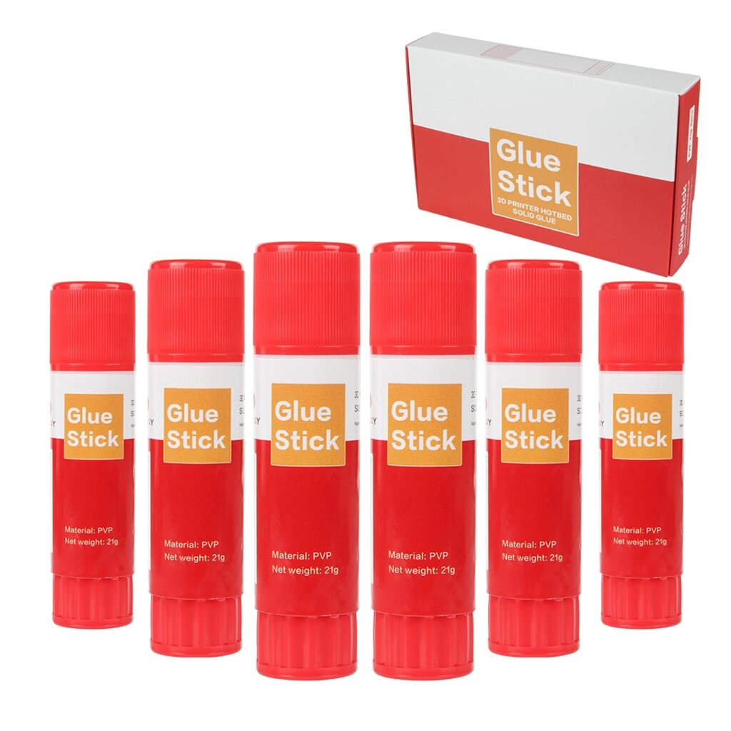 6шт PVP Solid Glues Stick Специальные моющиеся клеи многоразового использования для 3D-принтера, стеклянной платформы для теплиц PETG