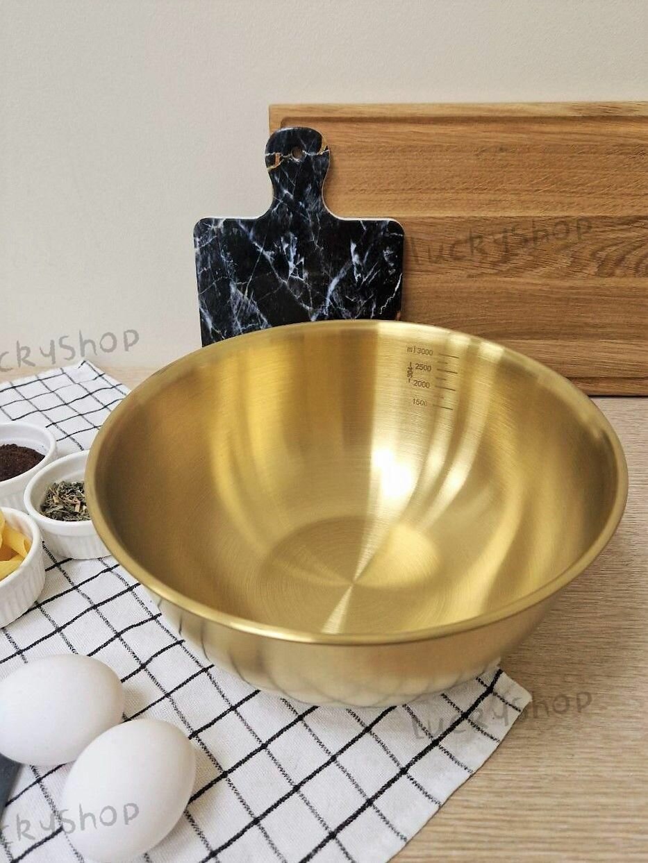 Набор салатников DecoVibe "Gold", нержавеющая сталь, золотистый, 3000мл, 2шт