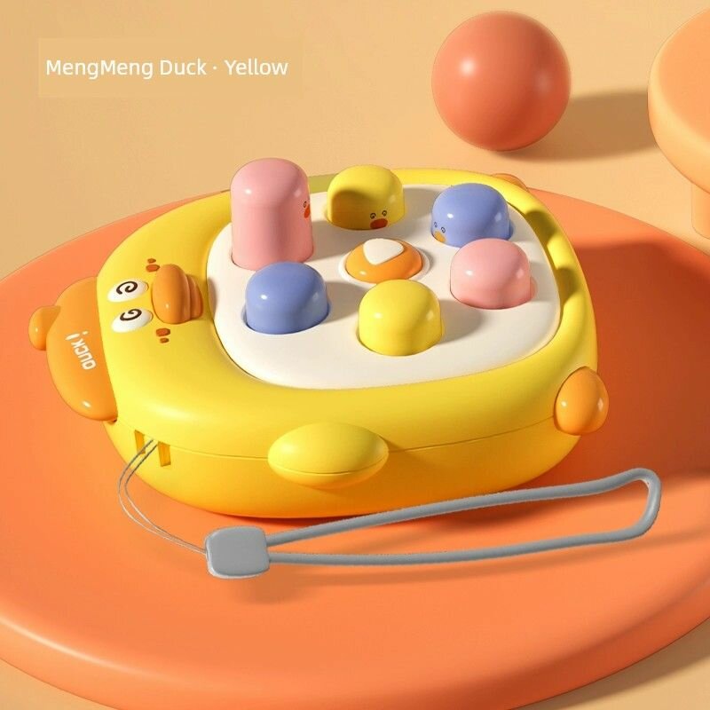 Музыкальная игрушка Выбей крота - MengMeng Утка Желтый (с шнурком)