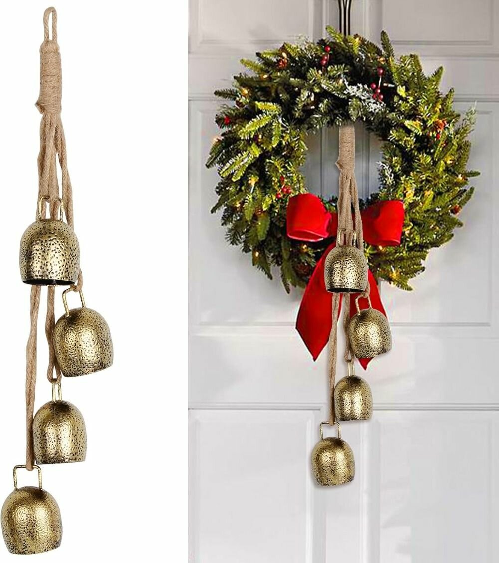 Рождественское украшение венок колокола