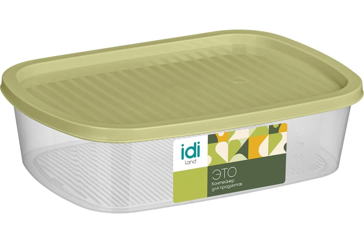 Контейнер для продуктов Idiland Tasty прямоугольный 0,5 л зеленый для хранения пищи