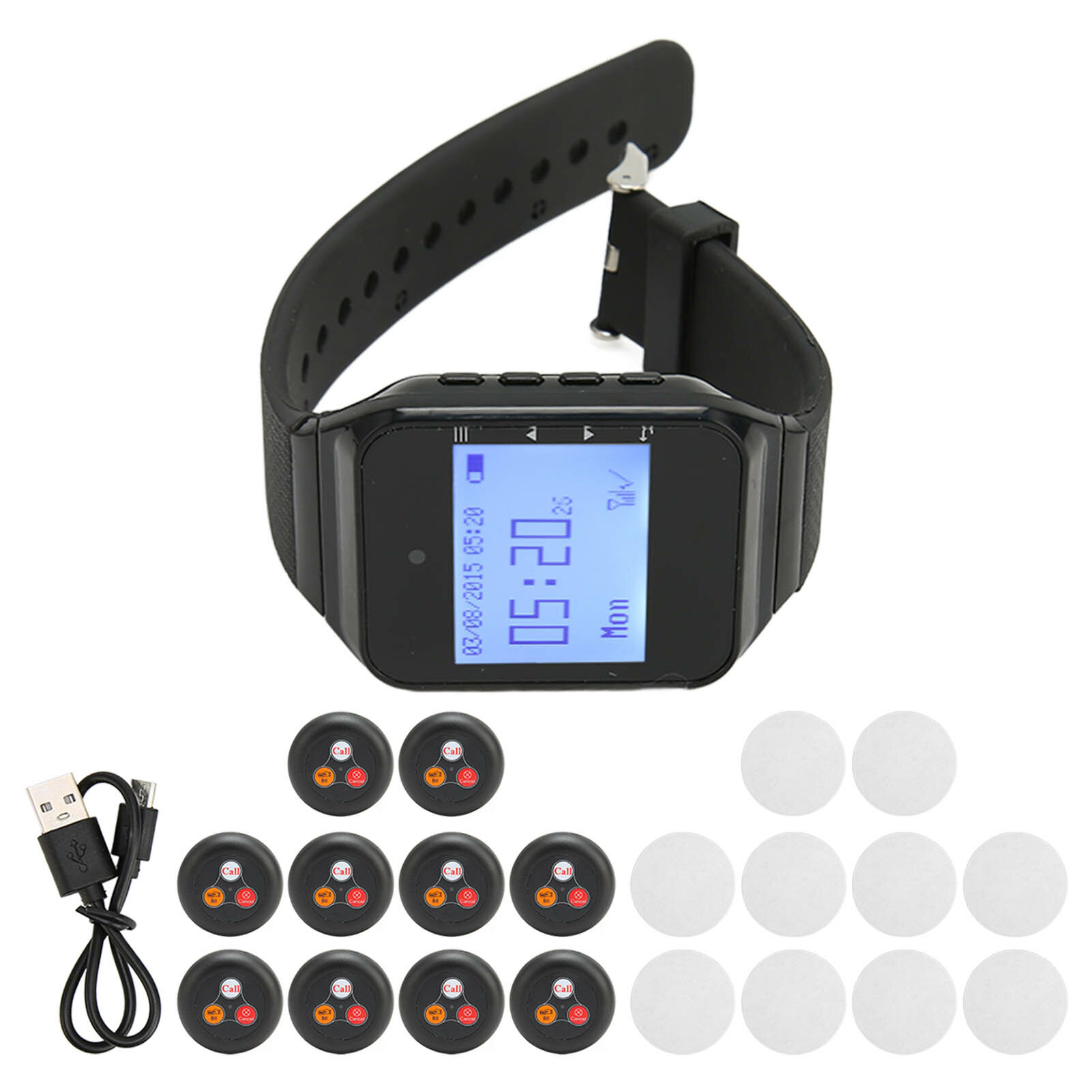 Пейгер -пейджер 10 Пейджерс 1 часовой приемник Стабильный сигнал сигнал Двойной режим беспроводной вызовой для гостиничной больницы для гостиницы