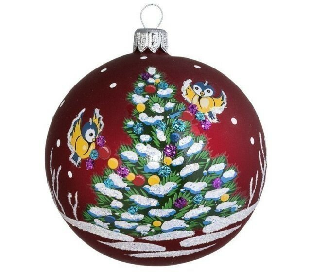 Шар на елку 85мм "Лесная ель"