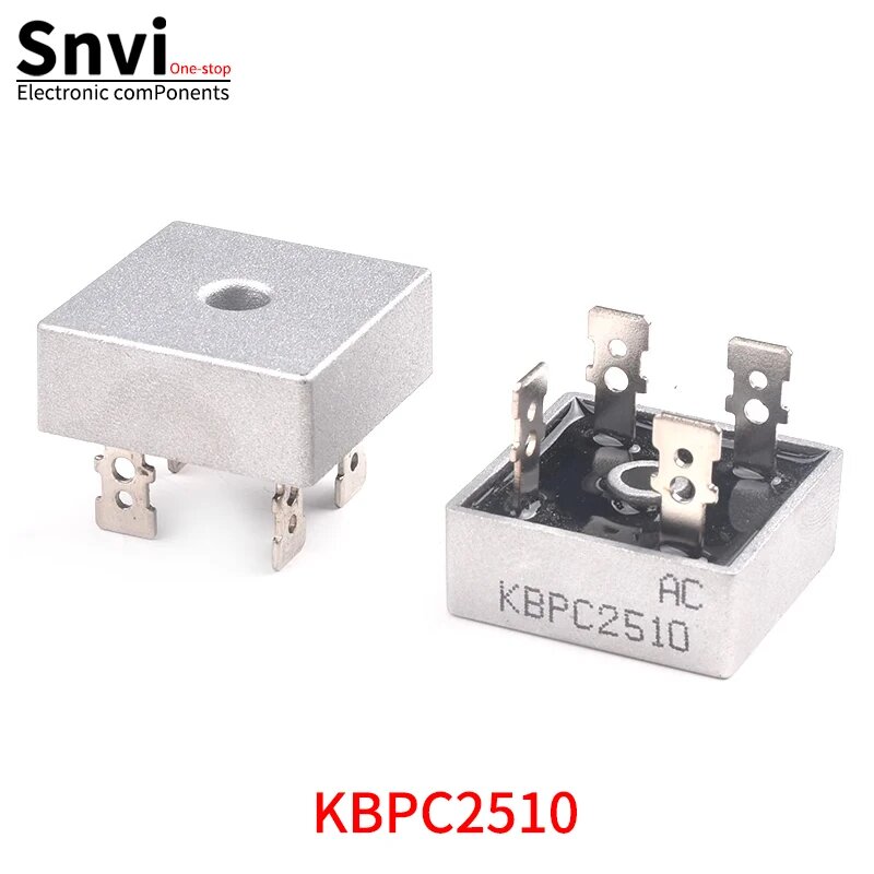 SNVI Диодный мостовой выпрямитель KBPC1510/KBPC2510/KBPC3510/KBPC5010 Белый, KBPC2510