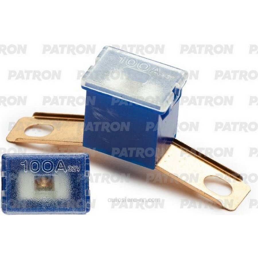 PATRON PFS140 Предохранитель блистер 1шт PLB Fuse (PAL295) 100A синий 48x12x21.5mm